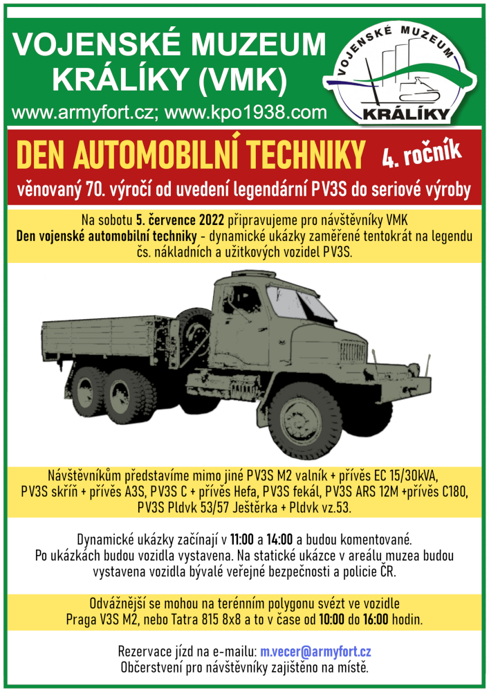 DEN AUTOMOBILNÍ TECHNIKY VMK, VE STŘEDU 5. ČERVENCE 2023 OD 10 HODIN ...